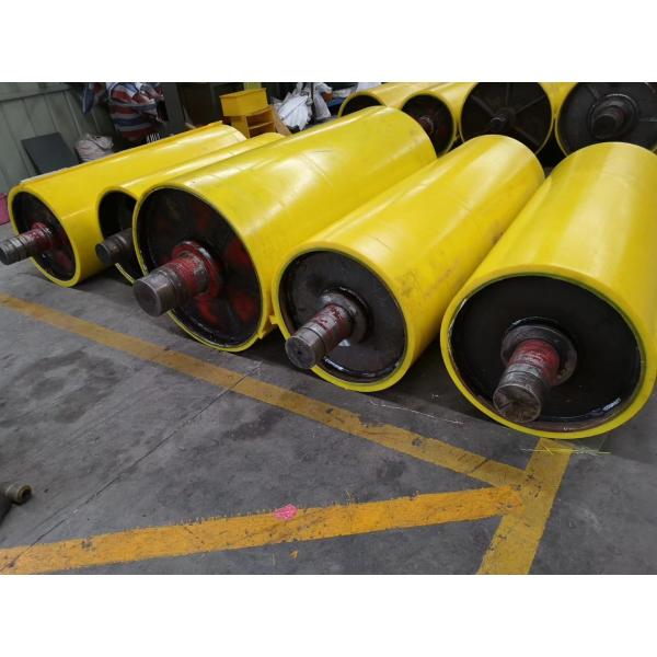 Quality Heavy Duty PU Coated Roller 90 A Shore Hardness Polyurethane Conveyor Rollers for sale