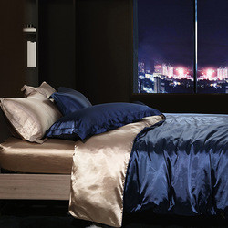 Quality Full Size 4 Pcs 19mm Nordic Pure Mulberry Silk Bedding Set Customized for sale