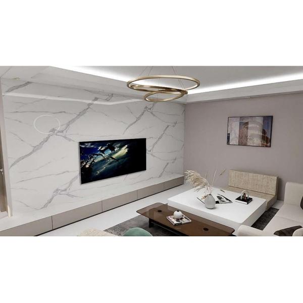 Quality 3mm White PVC Wall Panel 1220*2440mm uv marble sheets Board For Interior for sale