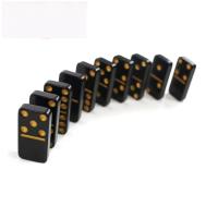 Quality Black And Gold Board Game Domino Set Double 9 Dominoes Set for sale