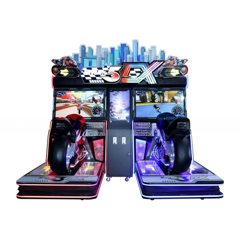 Front view of 42 LCD arcade racing game machine