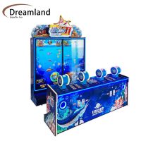 Quality Blue Coin Pusher Go Fishing Ticket Redemption Game Machine For Under Water World for sale