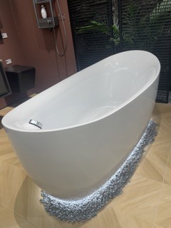 Quality Customization Oval Stand Alone Bathtub Egg Shaped Freestanding Bath Space Saving for sale