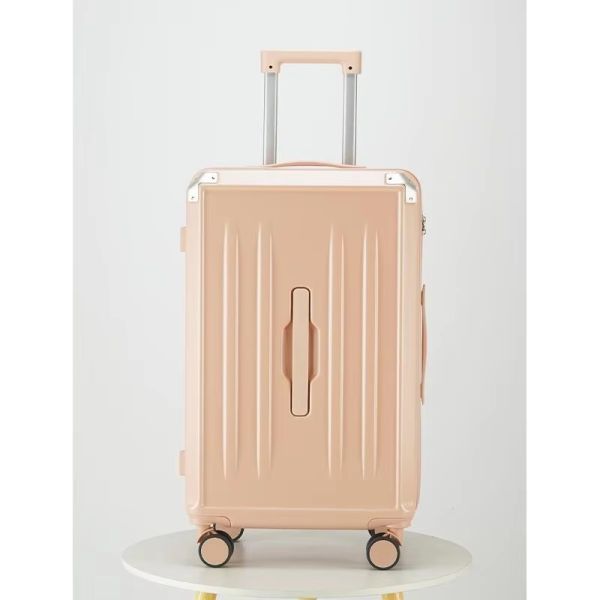 Quality Lightweight Unisex 20-Inch Aluminum ABS Trolley Case with Multi-Function Password Lock USB Charging Interface and Cup Holder for sale