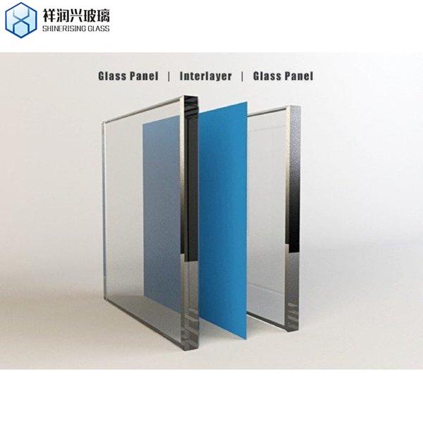 Quality 6.38mm Clear Laminated Glass with Decorative Function Colored Safety Laminated for sale