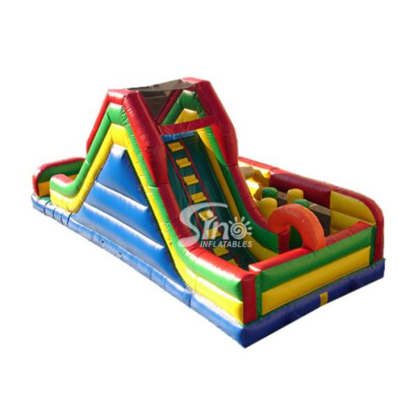 Quality Amazing Multifunction Commercial Kids Inflatable Obstacle With Big Slide for sale