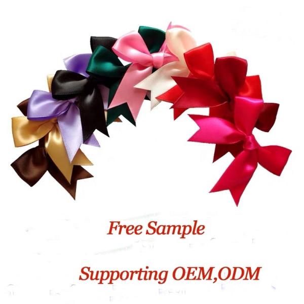 Quality Free Sample Handmade Satin Ribbon Bow for Gift Packing and Bottle Decoration for sale