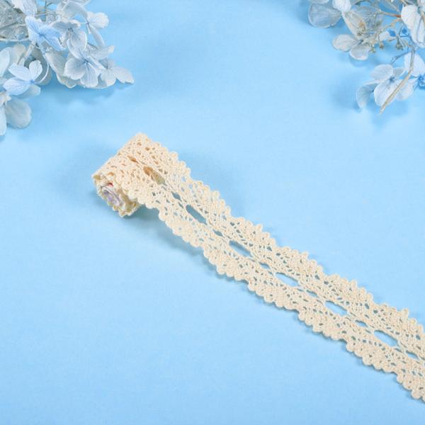 Quality Crocheted Beige White Black Cotton Lace Trim Crochet Ribbon Lace for sale