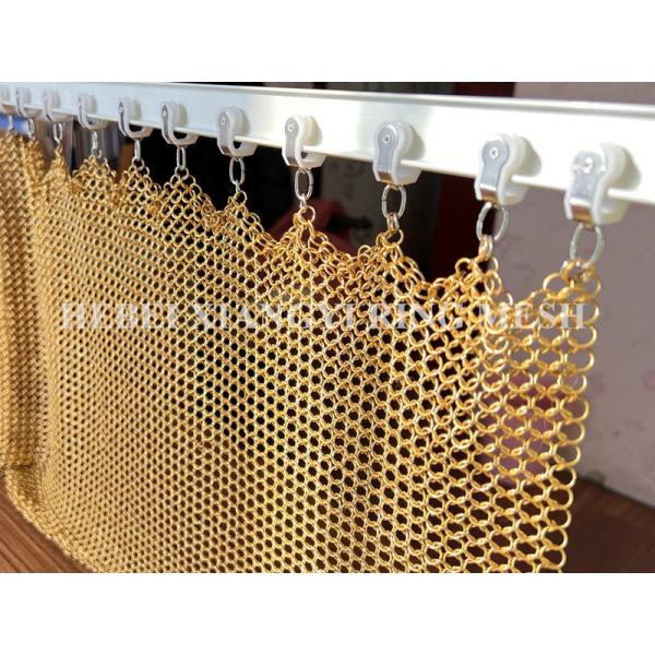 Quality Gold Color Wm Serie Chainmail Ring Mesh Curtain For Architectural Design for sale