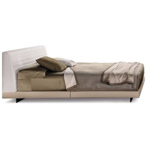 Quality Wood Metal Upholstered Bed Modern Minimalist Italian Design Fabric Bed for sale