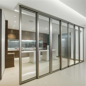 Quality 25-40kg/m2 Folding Partition Walls with Glass Single Or Double Glazed Metal Type for sale