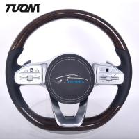 China Custom Wooden Steering Wheel Mercedes Benz Black Smooth Leather factory