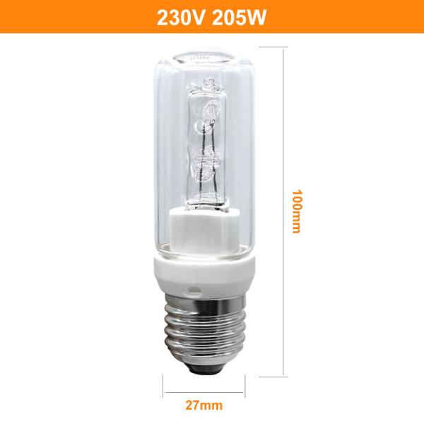 Quality Bulb Material Quartz Tungsten Halogen Lamp 205w Halogen E27 230V for sale