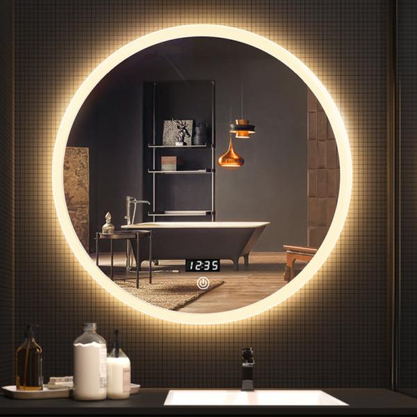 Quality Customized LED Round Bathroom Mirror Smart Luxury LED Bathroom Mirrors 3200K for sale
