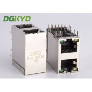 Quality Cat 3 Stack RJ45 2 X 1 Dual Port Rj45 jack Network Rj45 Connectors for sale