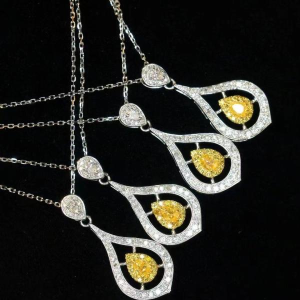 Quality Choker Real Gold Lab Grown Diamond Necklaces Yellow Customization with Yellow for sale