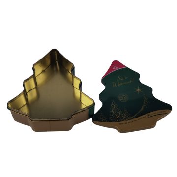 Quality Vintage Tree Shaped Bulk Christmas Tins Empty Tin Container Packaging OEM ODM for sale
