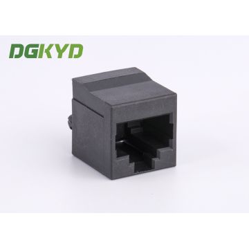 Quality PBT Black 180 Degree RJ45 Single Port , CAT6 10 Pins 10 Contacts RJ45 Keystone for sale
