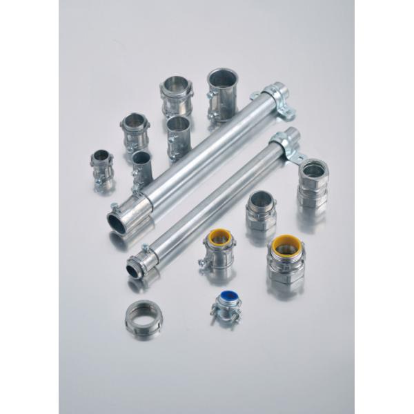 Quality Aluminum Electrical Conduit Fittings , EMT Pipe Connectors Polished Finish for sale