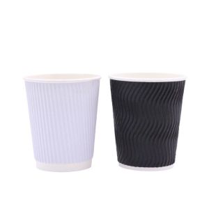 Quality Insulated Disposable Cups For Hot Drinks Corrugated Ripple Wall Cups For Cold for sale