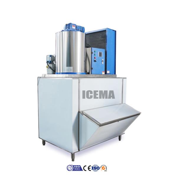 Quality Commercial ICEMA 1T Industrial Flake Ice Machine with 2.1kw Refrigerating for sale