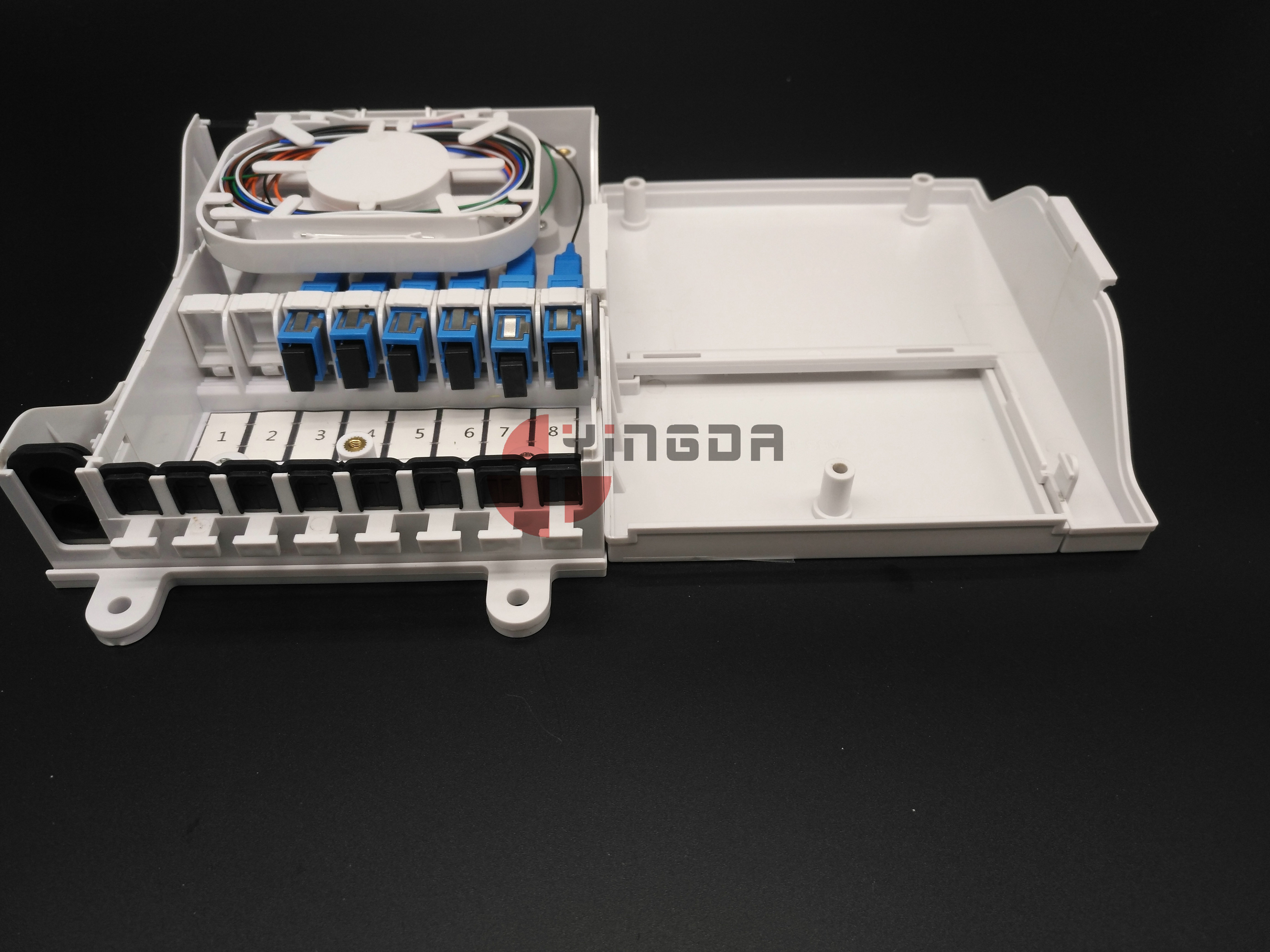 White FTTH Fiber Optic Termination Splitter Box Mini Mid Span 6 Cores ...