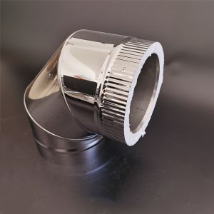 Quality Double Wall Universal Stove Chimney Pipe 90 Degree Bend With Spigot Lock for sale