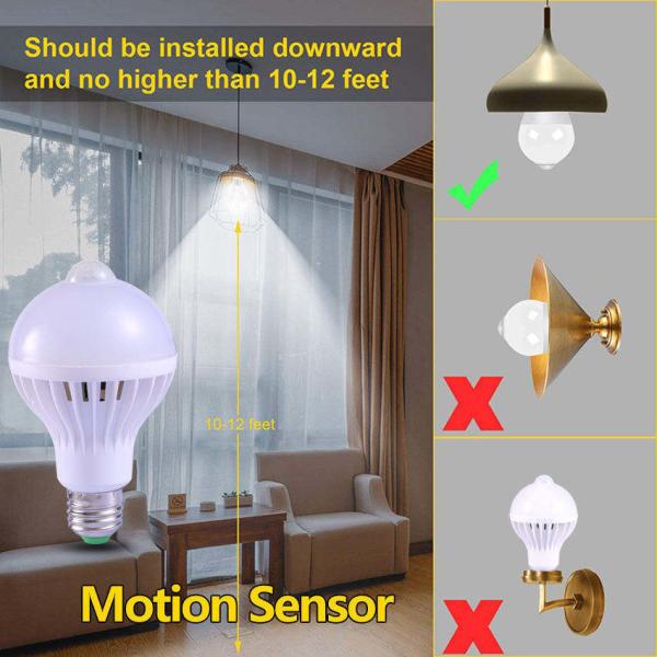 Quality White LED Bulb with Motion Sensor and High Lumen Induction Bulb 3000k 4000k 6000 for sale