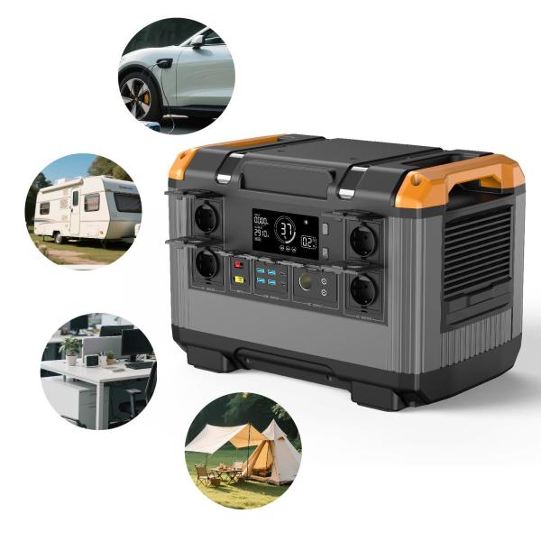 Quality 2400W Lifepo4 Portable Solar Power Station Generator With Lithium Ion Battery Solar Panel for sale