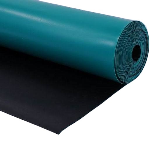 Quality Custom ESD Rubber Table Mat 1.8mm-3mm Anti-static Green Grey Blue for sale