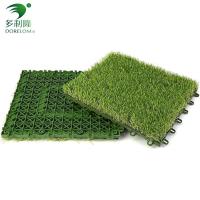 Quality Commercial Artificial Grass Turf Tile Interlocking Design 3/8 inch Gauge DIY Pet for sale