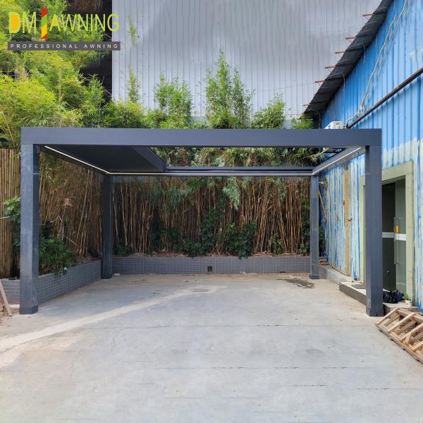Quality Outdoor patio intelligent retractalbe aluminum blade pergola for sale