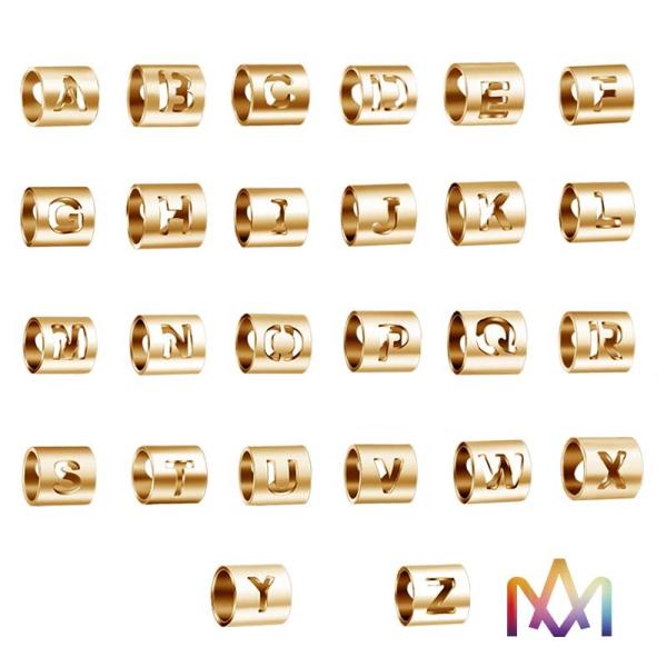 Quality 26Pcs Mirror Polished Hollow Uppercase Initials Alphabet Charms for sale