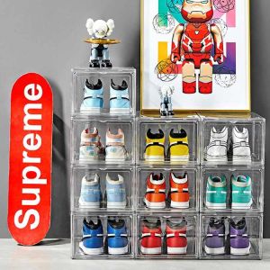 Quality Clear Transparent Stackable Shoe Box With Custom Logo for sale