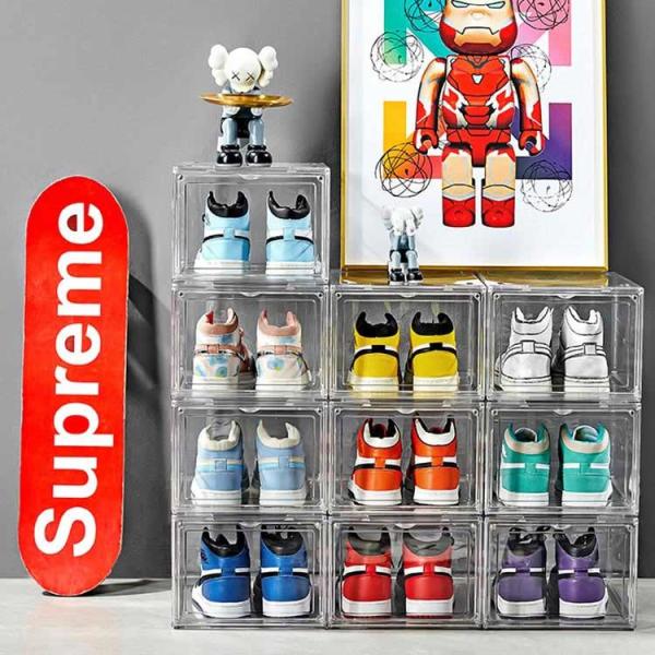 Quality Stackable Drop Front Clear Plastic Shoe Container Clear Transparent for sale