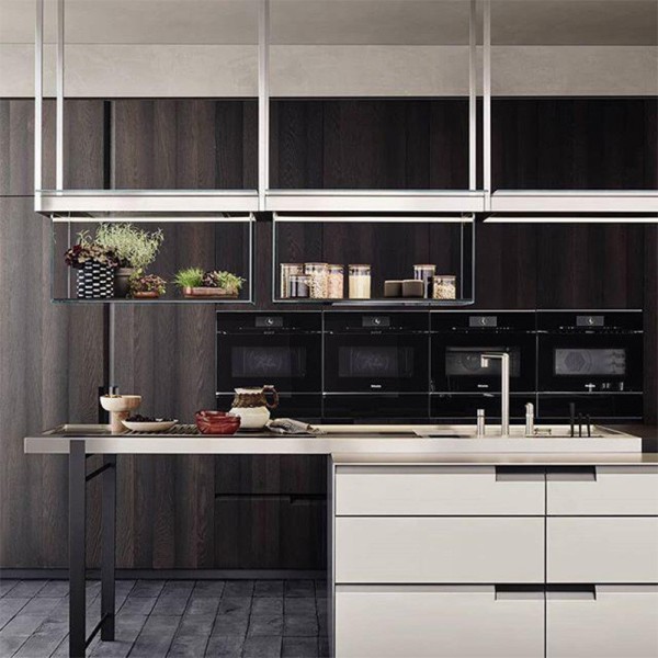 Quality Quartz Stone Countertop Complete Matte Style Customized Size Modular Kitchen for sale