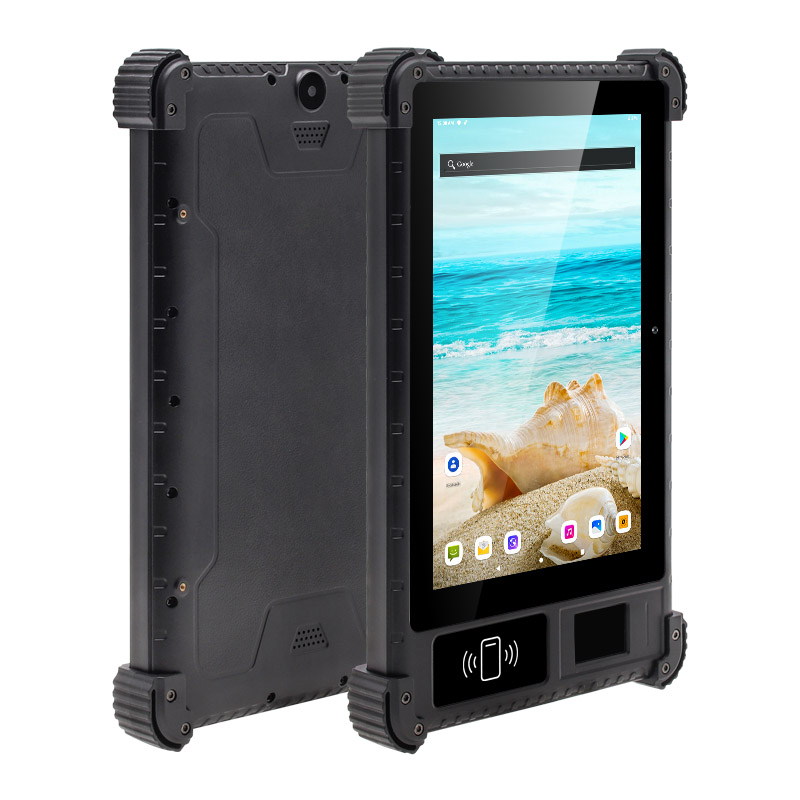 Back view of industrial tablet showing camera and rugged design