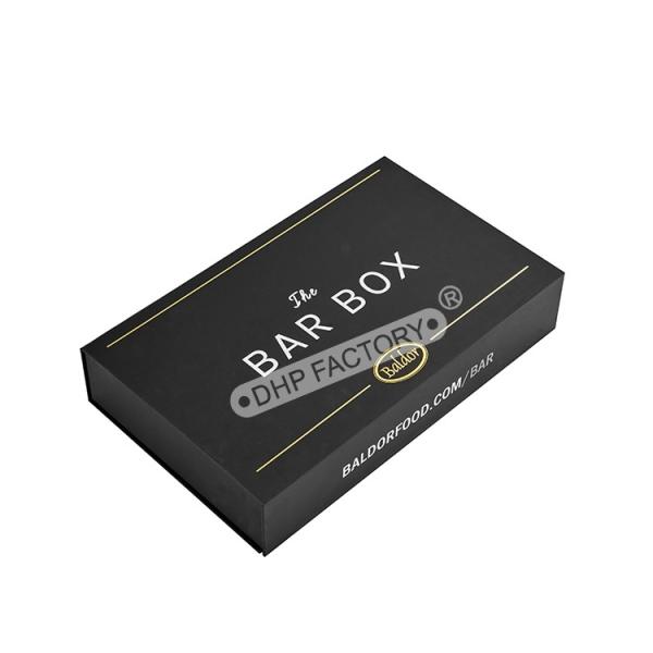 Quality Luxury Black Magnetic Closure Gift Box For Condiment With Paper Divide for sale