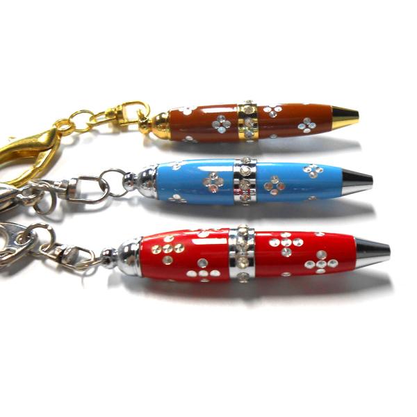 Quality Black Ink Mini Ballpoint Pen Keychain Baking Finish Sculpture for sale