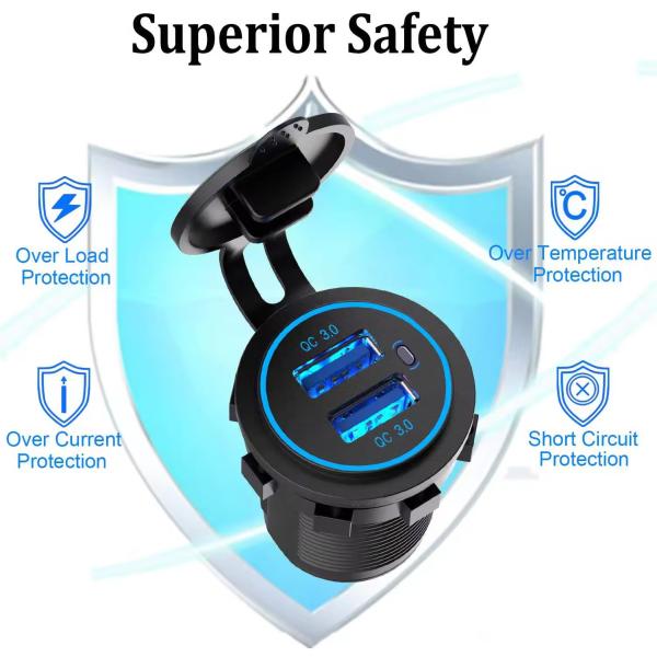 Quality Dual QC3.0 Car Charger 18W Fast Charge Socket for sale