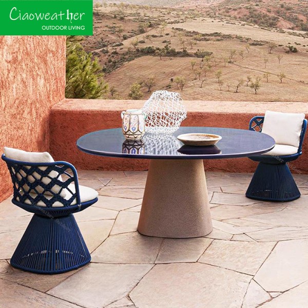 Quality Hotel Patio and Living Room Modern Outdoor Garden Chair Set with Waterproof Upholstery Cushion in Customized Color for sale
