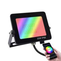 China App Controlled RGBCW Outdoor Waterproof LED Flood Lights 35W factory