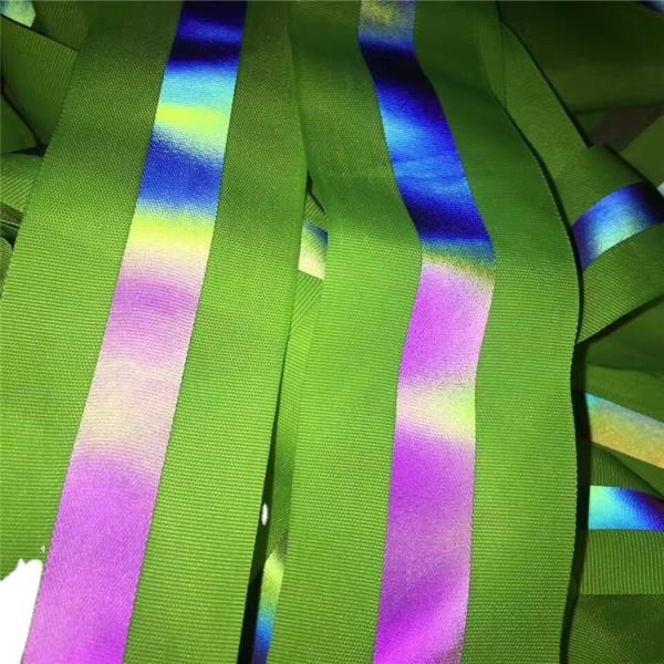 Quality Reflective Rainbow Color Polyester Security Strips Tape For Clothing And Custom for sale