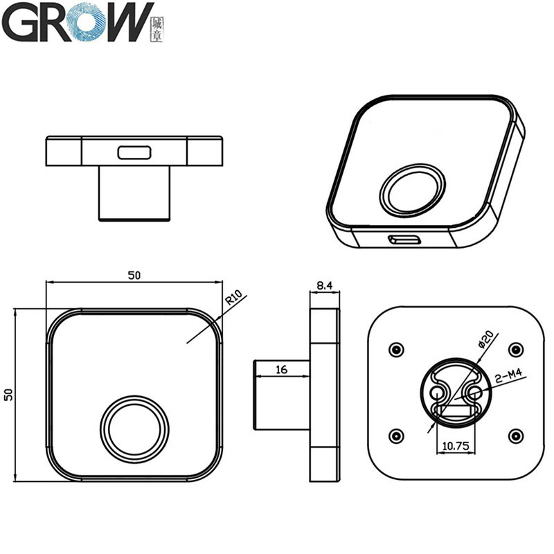 Grow K226+G16 DC10-30V Admin/User Password Fingerprint Control Board