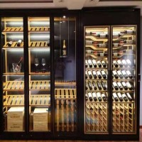 Quality SS Metal Wine Cabinet Customized Size Modern Wine Cabinet With Doors for sale