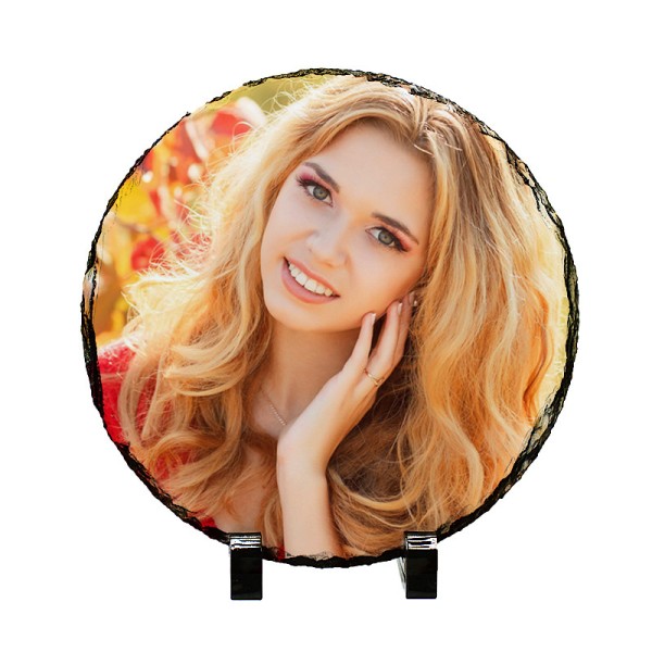 Quality SH22 Sublimation Circle Shape Rock Slate Frame With Heat Press Machine 15*15cm for sale