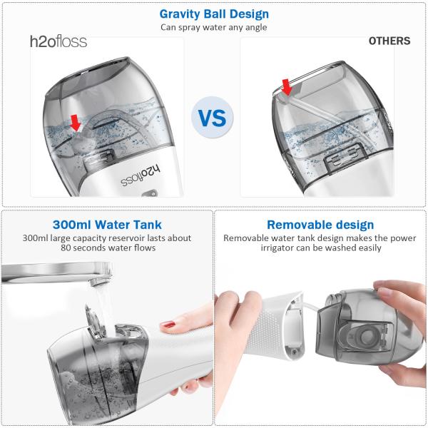 Quality 2500mah Ultrasonic Teeth Cleaner 5 Modes Handheld Water Flosser Portable for sale