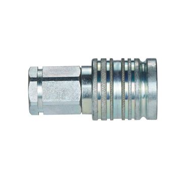 Quality Female Metric Thread Push Pull Coupling Hydraulic Zinc CR3 Plated Durable for sale