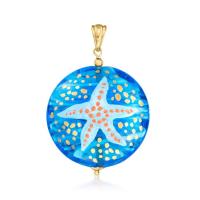 China Italian Murano Glass Starfish Pendant In 18kt Gold Over Sterling factory