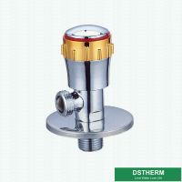 Quality Gold Color Chromed Wall Mounted Kitchen Basin Water Round Handle Quick Open Bathroom Cock Valve Brass Angle Valve for sale